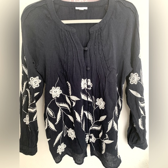 J. Jill | Tops | Jjill Embroidery Design Blouse Size Small | Poshmark